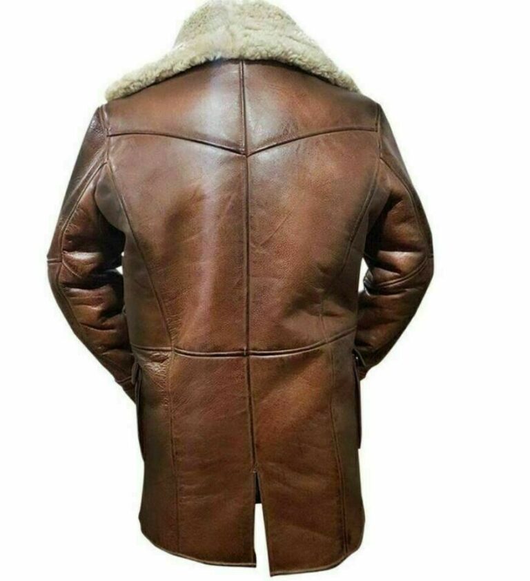 Dark Knight Rises Bane Real Shearling Genuine Leather Trench Coat ...